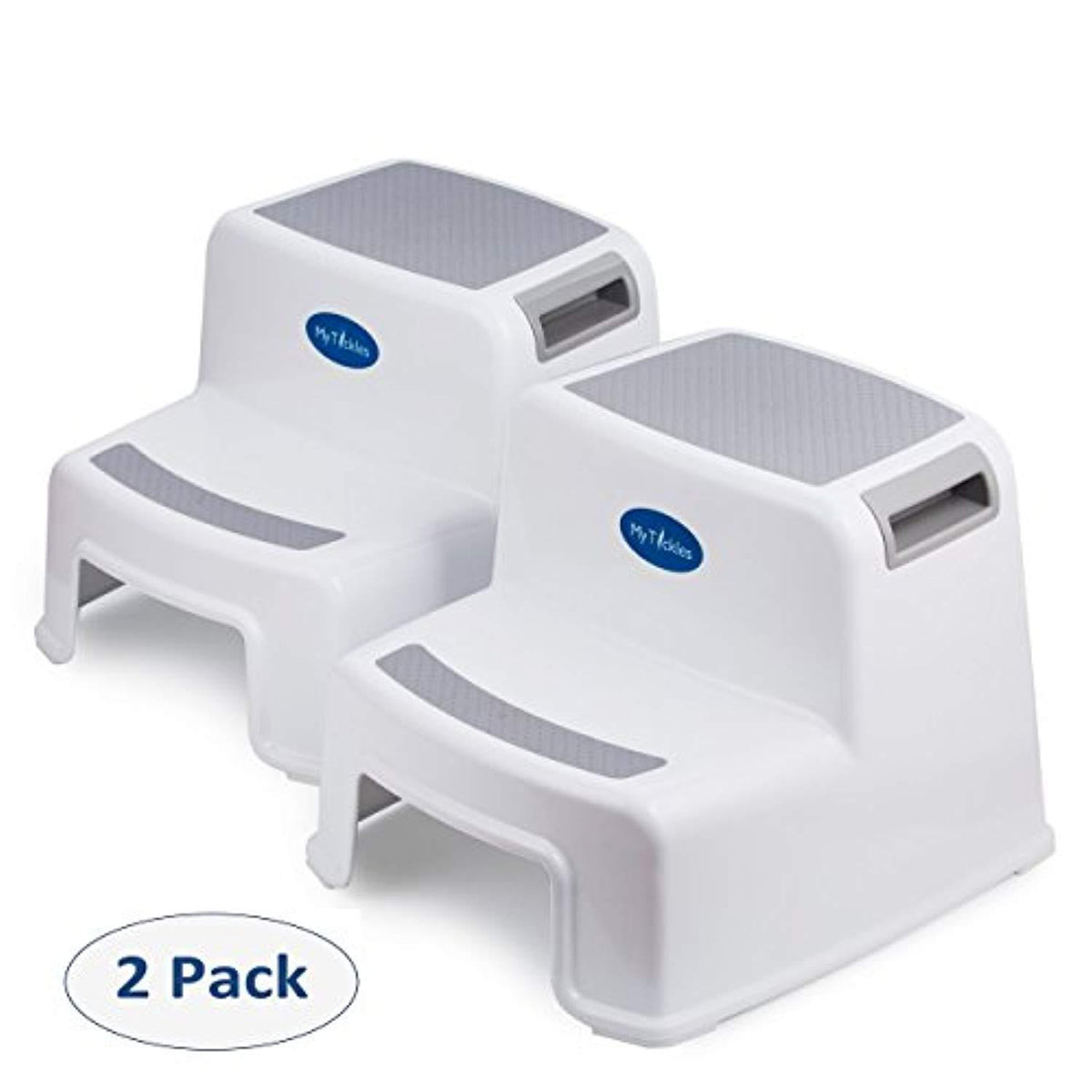 (2 Pack) 2 Step Stool for Kids with 2 Free Finger Pinch Guards! Perfec ...