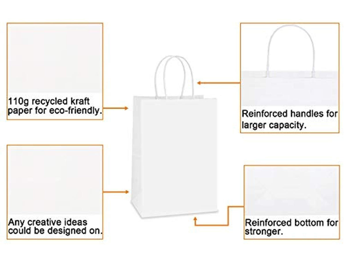 BagDream Small Kraft Paper Bags 50Pcs 5.25"x3.75"x8", Party Bags, Shop ...