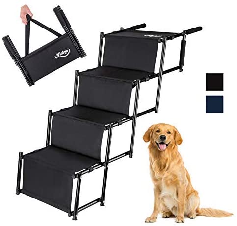 Niubya Folding Car Dog Steps Stairs, Lightweight Accordion Portable Ru ...