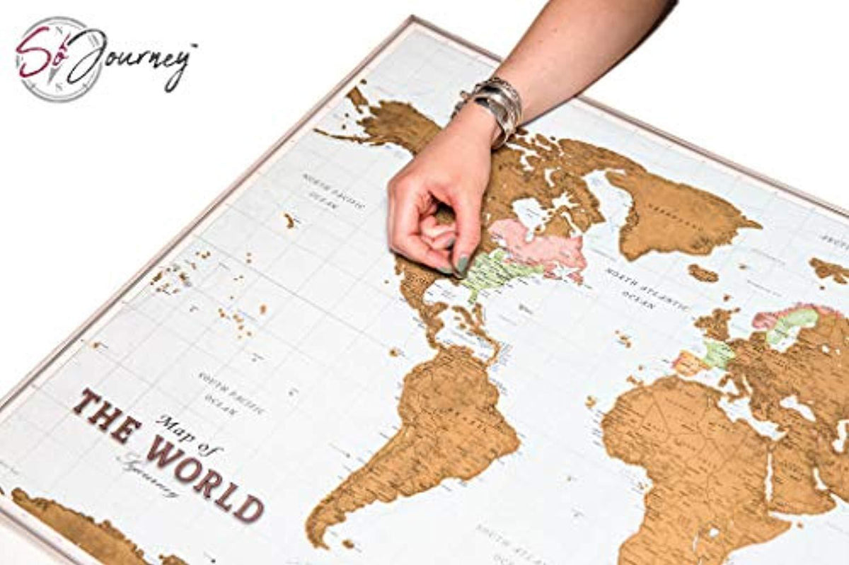 Scratch Off Map of the World – World Scratch off Map with Outlined Can ...