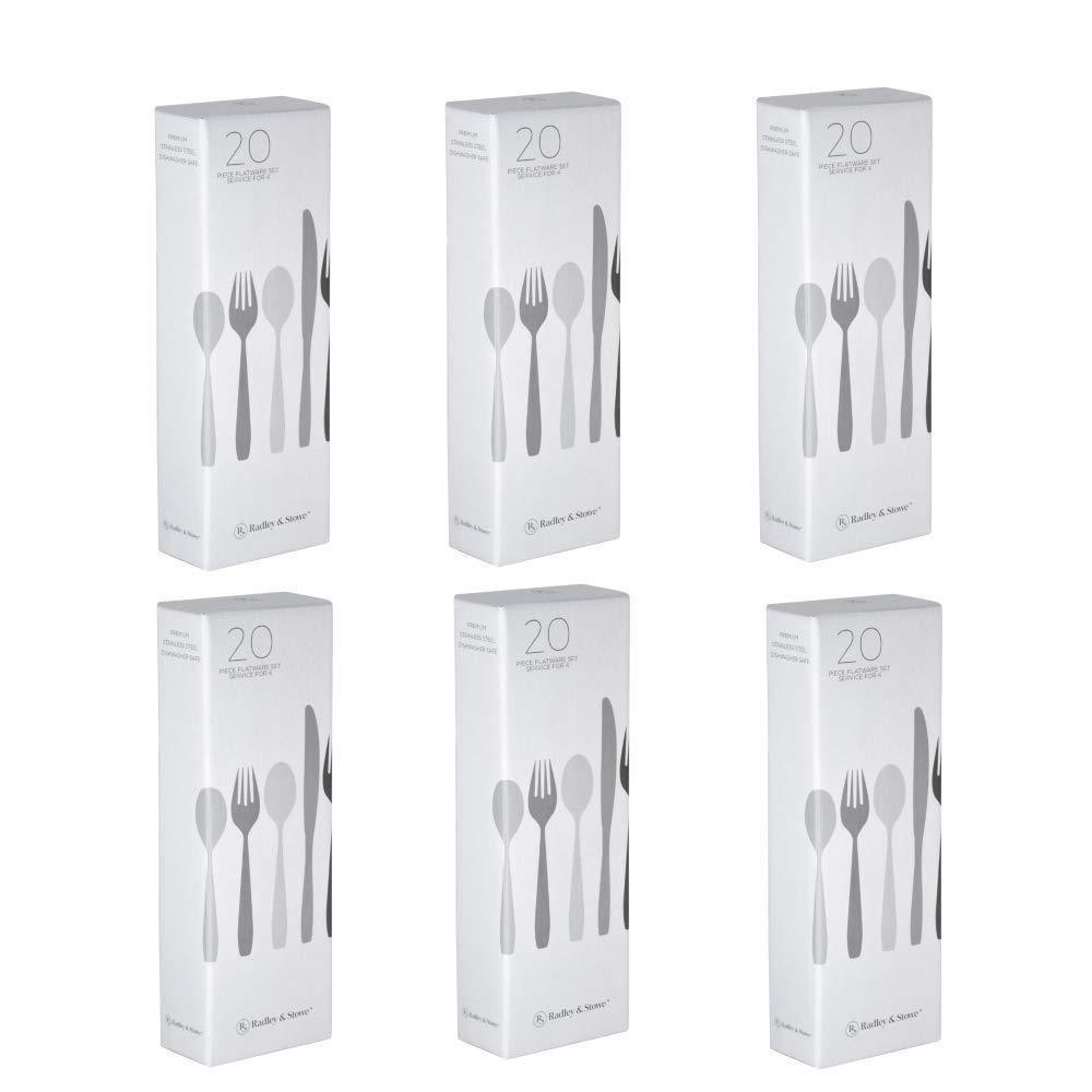 Radley & Stowe 20-Piece Flatware Solid Stainless Steel Silverware Set ...