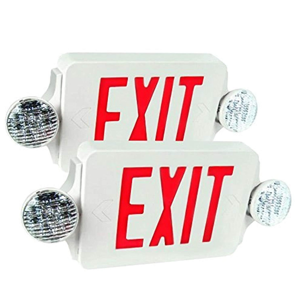 eTopLighting 2 Packs of LED Red Exit Sign Emergency Light Combo with B ...