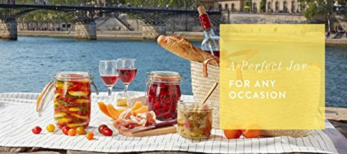 2 Le Parfait Super Jars - Wide Mouth French Glass Preserving Jars (2 ...