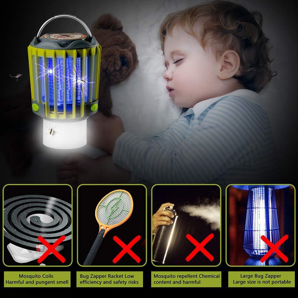 SUPOLOGY Camping Lantern With Bug Zapper,IP67 Waterproof 4 Lighting Mo ...