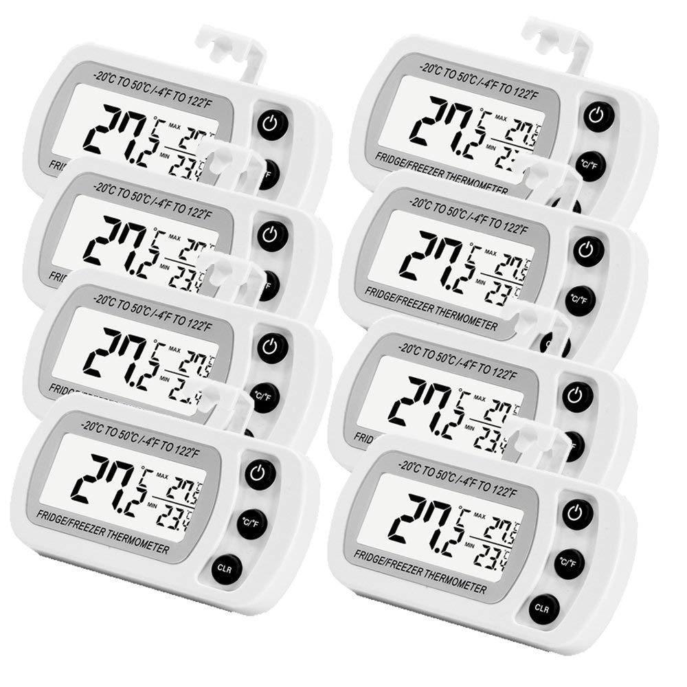 4 Pack Digital Refrigerator Freezer Thermometer,Max/Min Record Functio ...