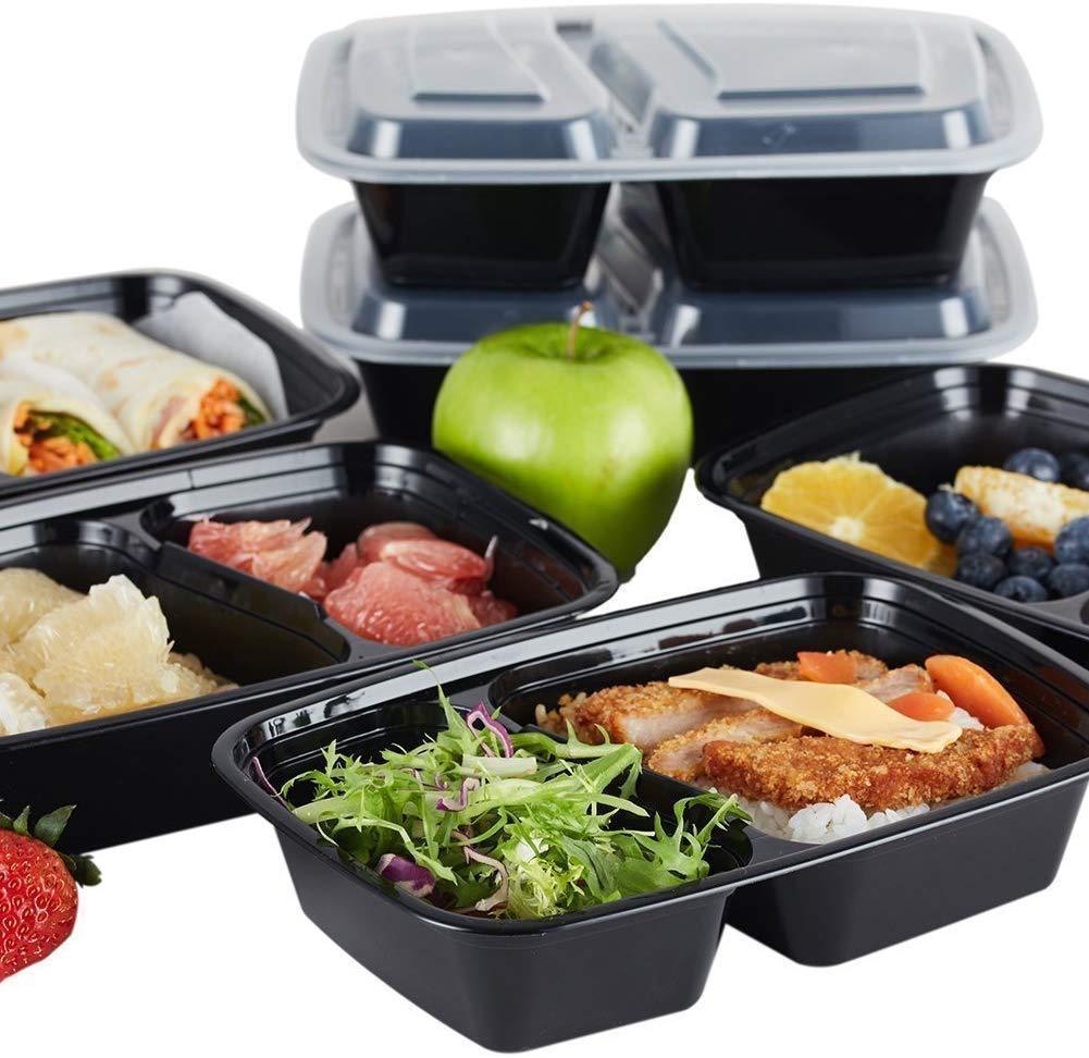 Nutribox [20 pack] 30 oz - meal prep containers 2 compartment lunch bo ...