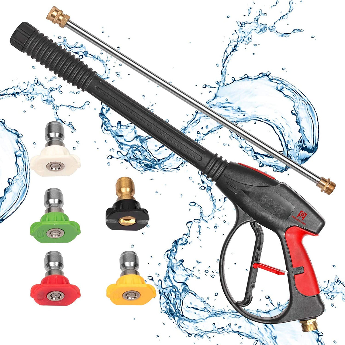 PP PROWESS PRO High Pressure Washer Gun 4000 PSI M22 x 14mm Inlet Fitt ...