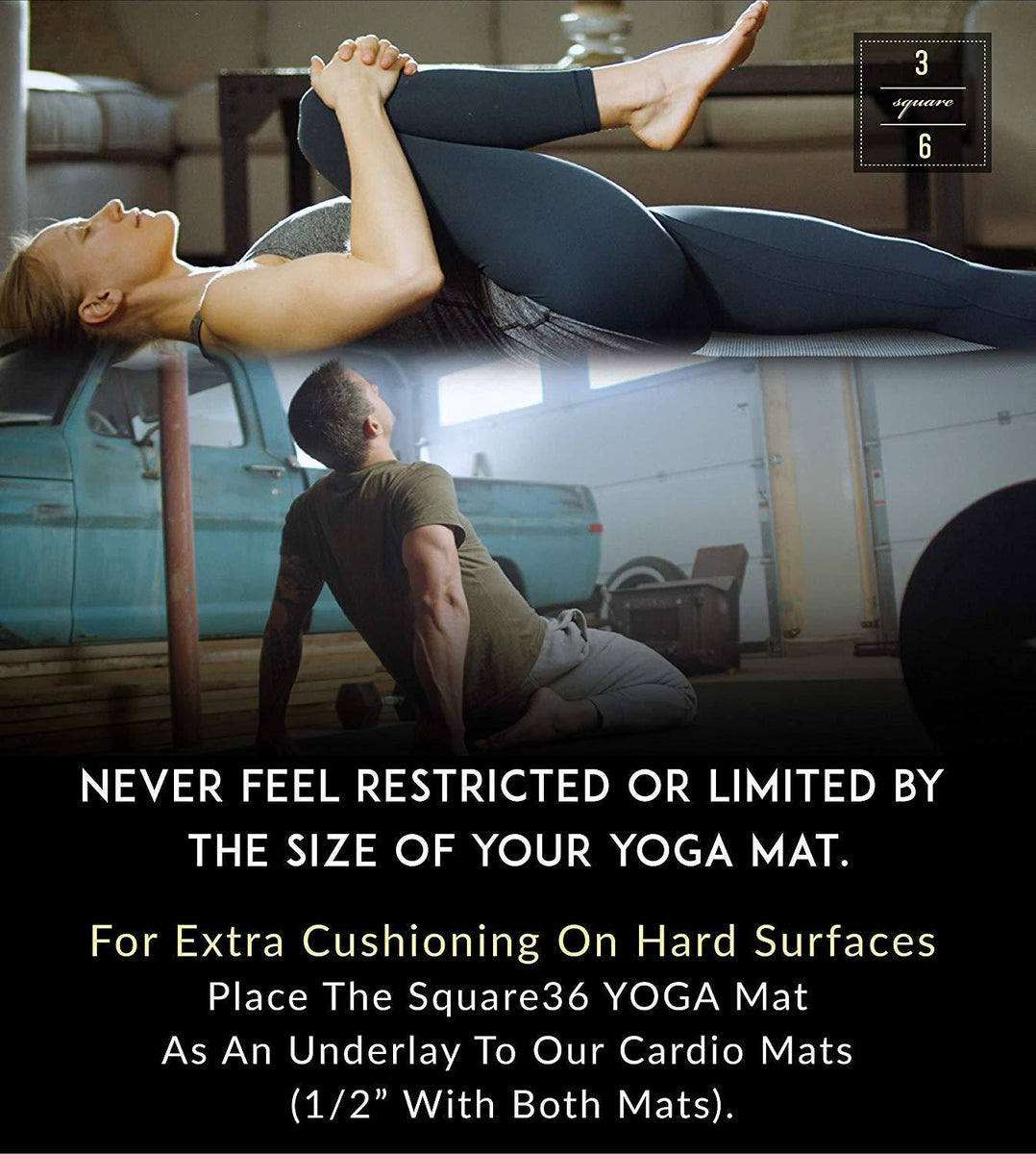 Square36 Large Yoga Mat 6 Ft x 4 Ft (72"x48"). Made in Germany (Certif ...