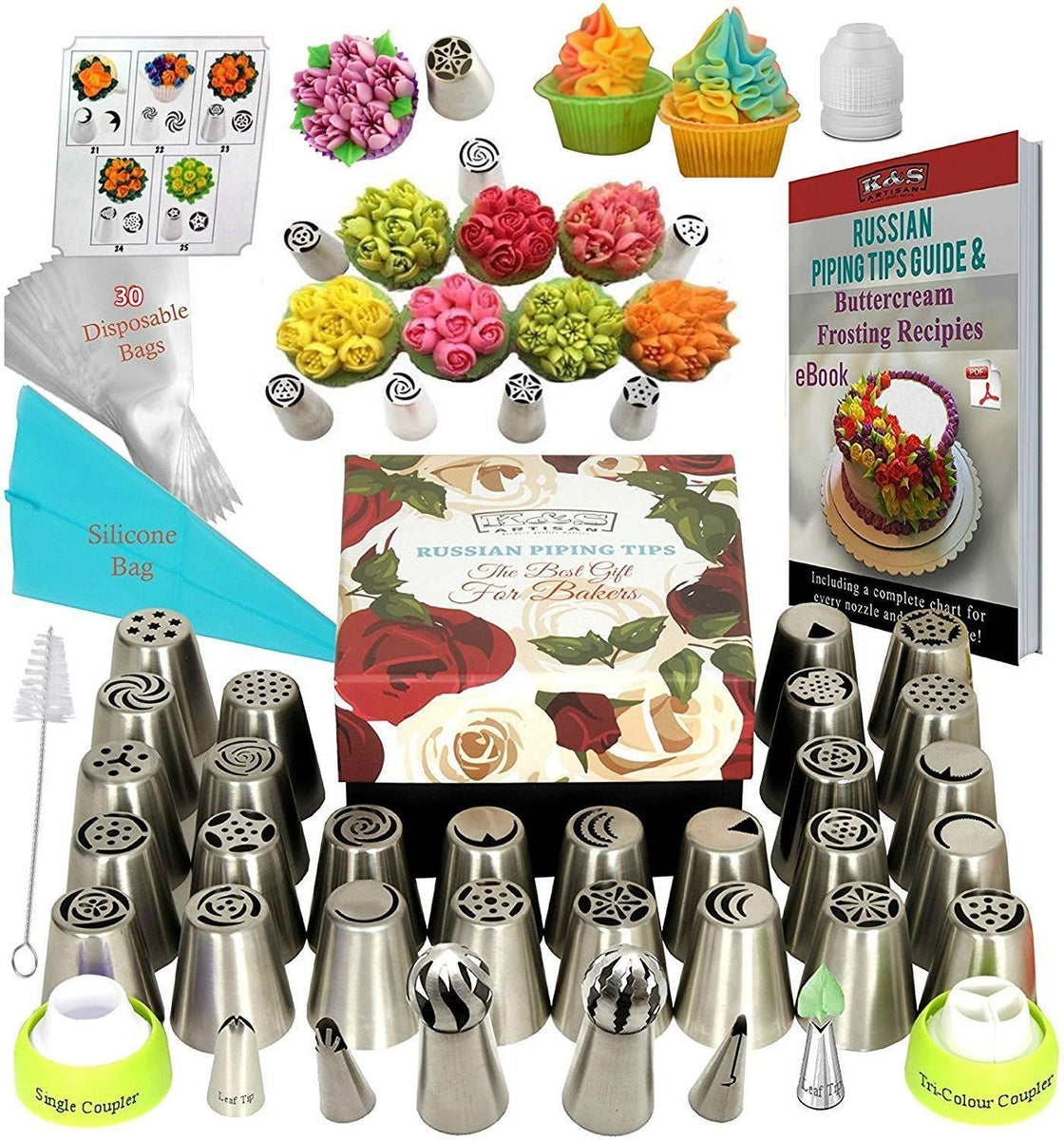 Russian Piping Tips Cake Decorating Supplies Cakes of Eden Kit Flower ...