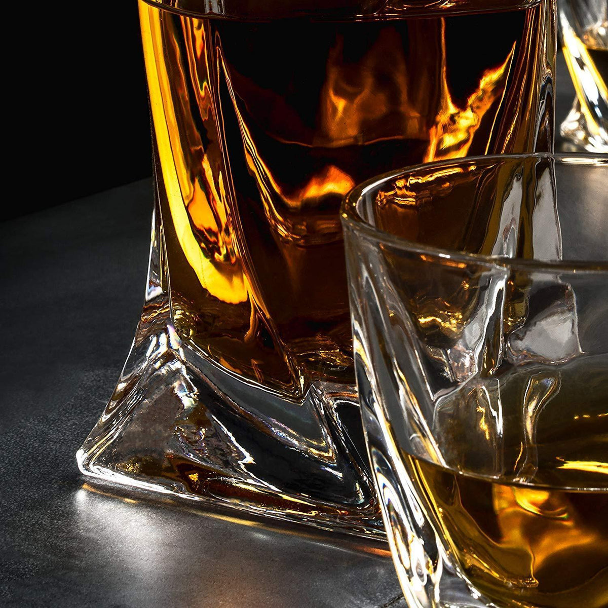 Premium Crystal Decanter Set by Luxe Crystal & Glass, 7-Piece Set in B ...